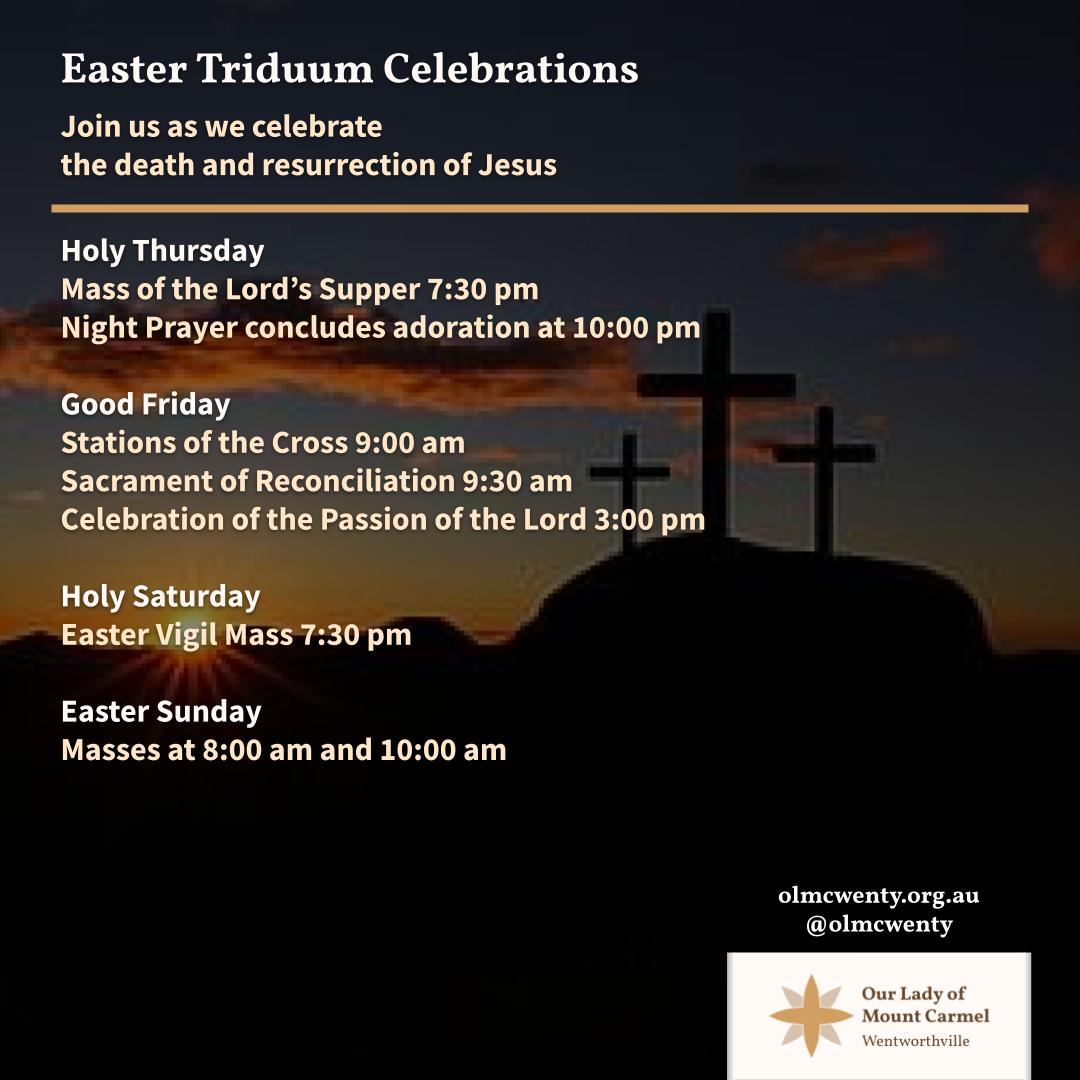 Easter Liturgy and Prayer Times 2025 – Our Lady of Mount Carmel ...